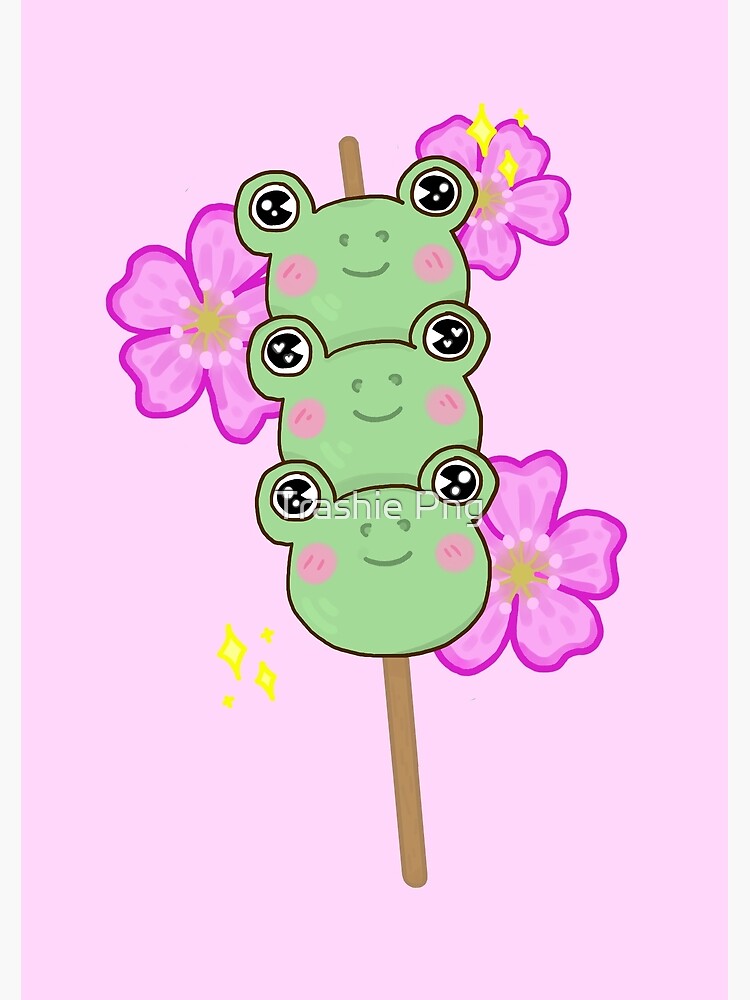 "Kawaii Frog Cherry Blossom Dango " Poster for Sale by mewccin | Redbubble