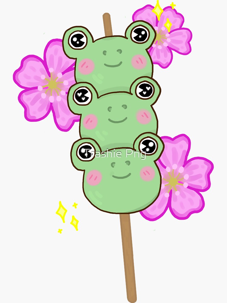 "Kawaii Frog Cherry Blossom Dango " Sticker for Sale by mewccin | Redbubble