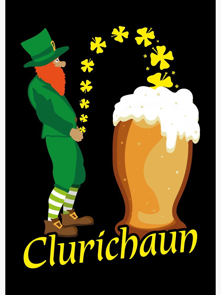 Pegatina «Clurichaun orinando trébol en una jarra de cerveza - Día de ...