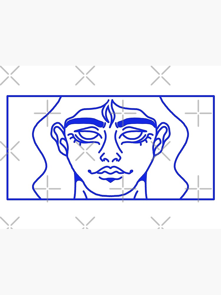 "Simple line art portrait (blue edition)" Poster by lucikaul | Redbubble