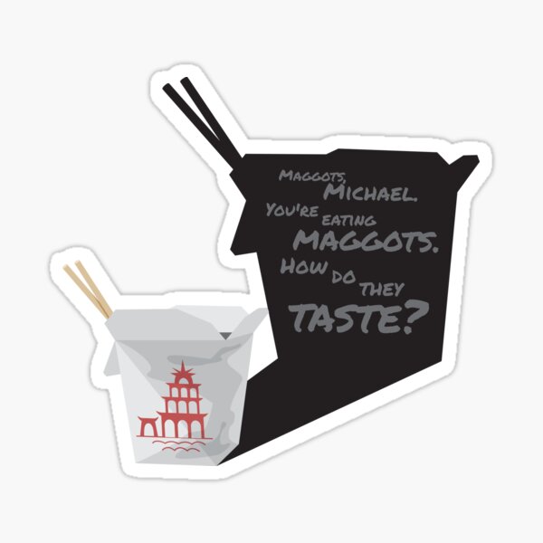 "Maggots, Michael." Sticker for Sale by Panda-Siege | Redbubble