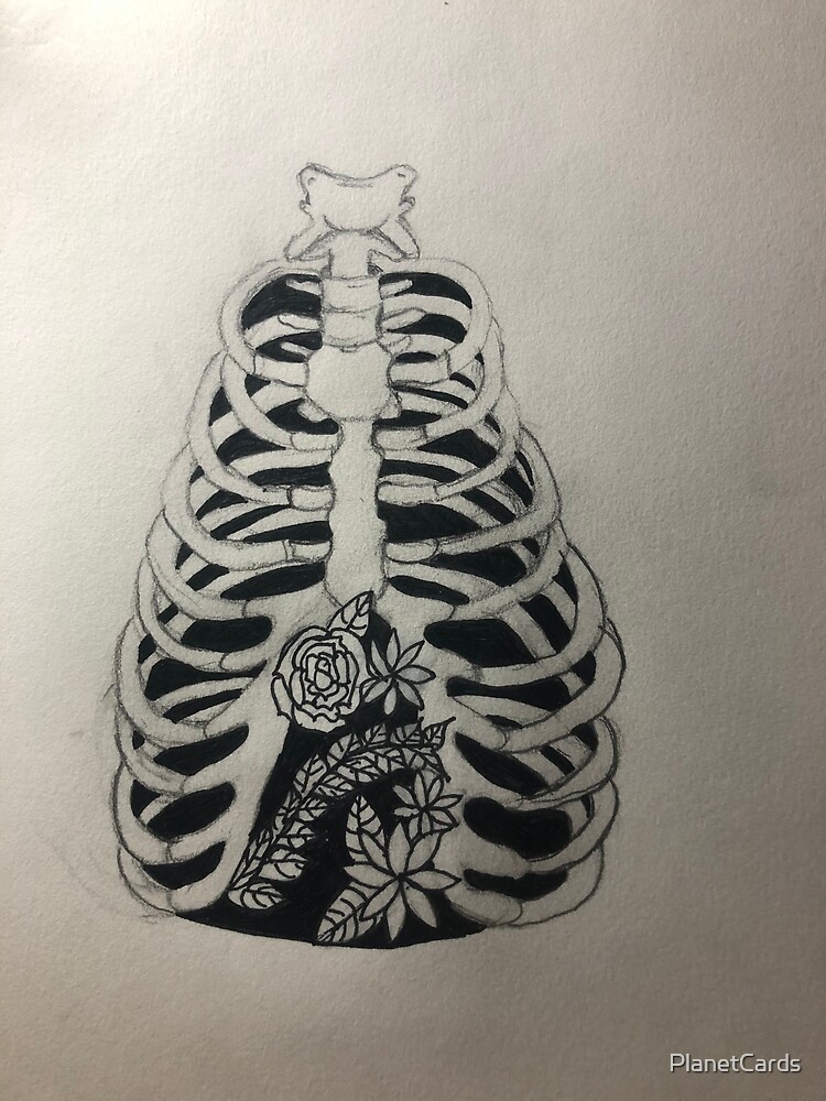 "Skeleton Rib Cage wirh Flowers " Poster for Sale by PlanetCards ...