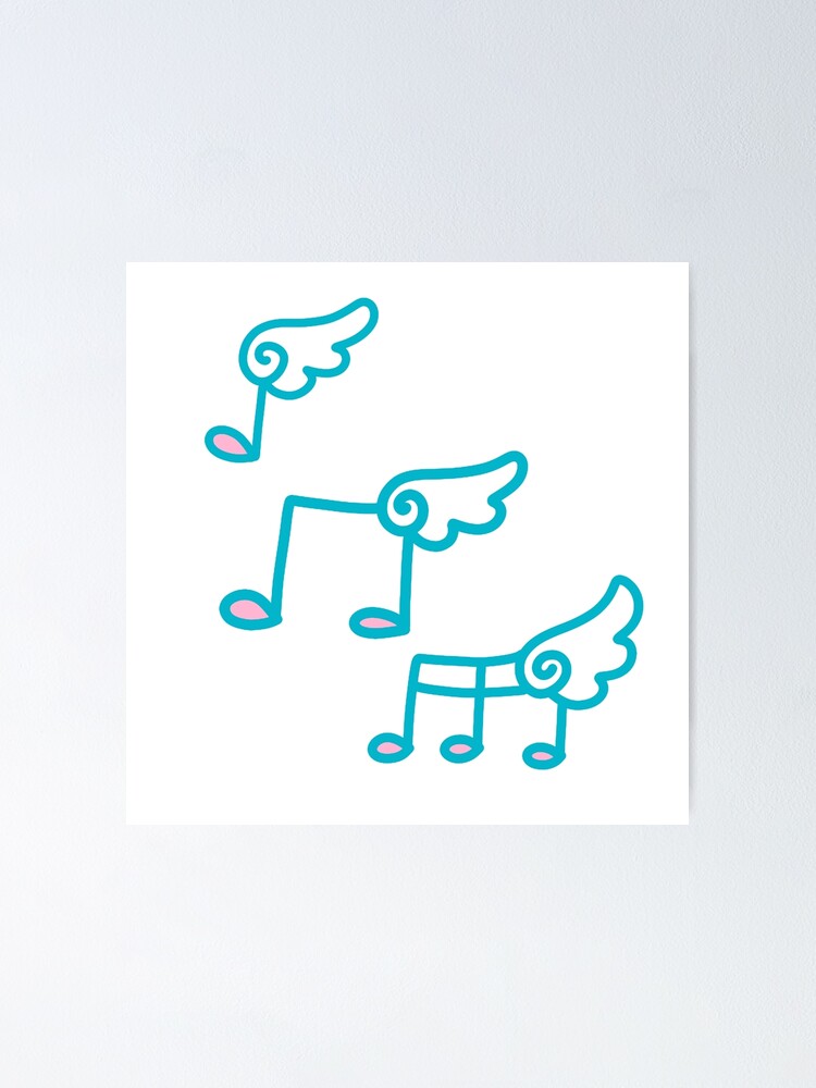 "Angel Wings Musical Notes" Poster for Sale by SaradaBoru | Redbubble