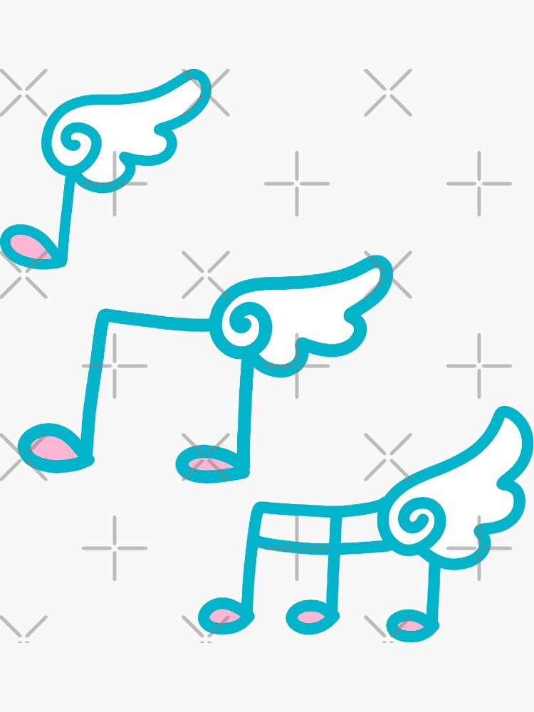 "Angel Wings Musical Notes" Sticker for Sale by SaradaBoru | Redbubble