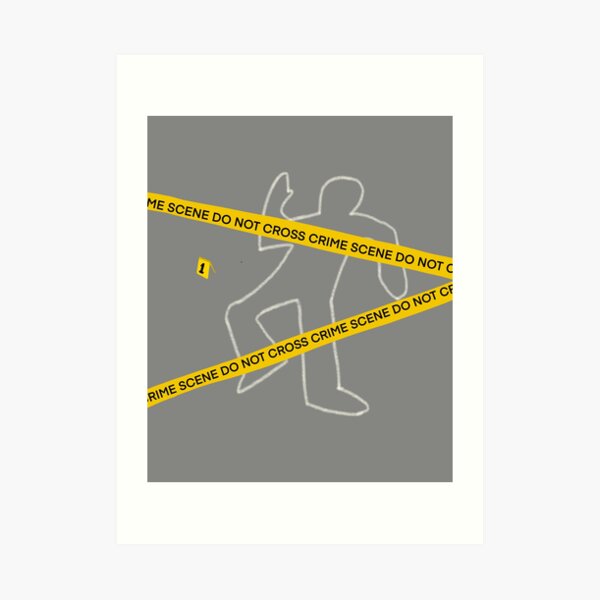 "Crime scene tape, body outline" Art Print for Sale by qlobba | Redbubble