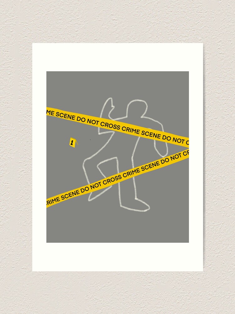 "Crime scene tape, body outline" Art Print for Sale by qlobba | Redbubble