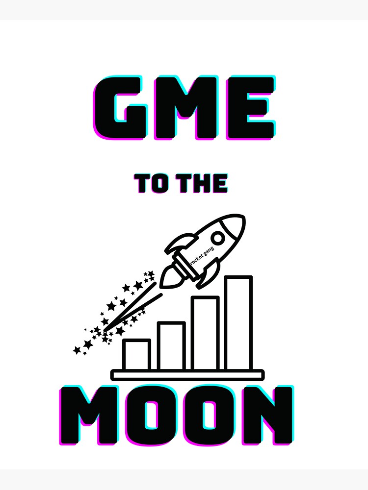 "GME to the MOON" Sticker for Sale by smurfjerky | Redbubble