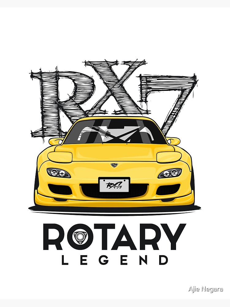 "Mazda RX-7 Car Drawing Vector" Art Board Print for Sale by Ajie Negara ...