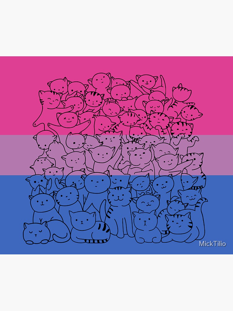 "Bi sexual Cat Pride Flag" Sticker by MickTilio | Redbubble