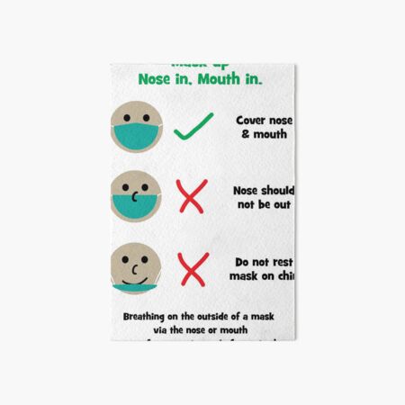 "Cartoon how to wear a mask poster" Art Board Print by sledgehammer ...