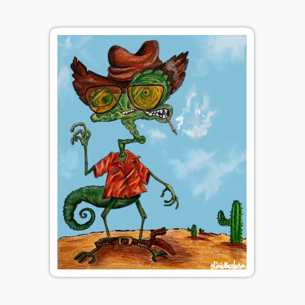 Johnny Depp As That Lizard Dude Sticker By Olivesartworks Redbubble