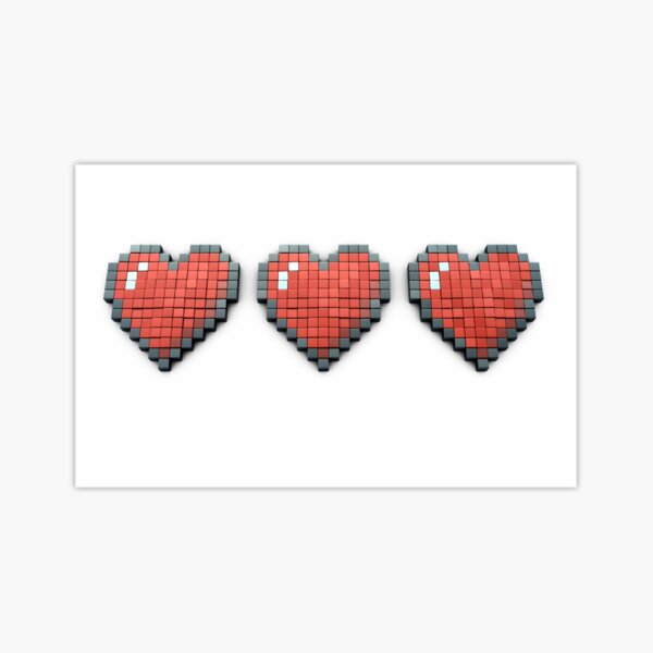 "3D pixel Hearts" Sticker for Sale by nellyb | Redbubble
