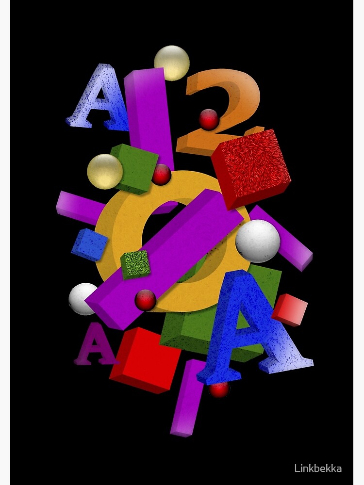 "Multi Coloured 3D Shapes with Letters and Numbers" Poster by Linkbekka ...