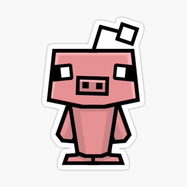 "Retro Minecraft Pig Sticker" Sticker for Sale by JoeMahoney | Redbubble