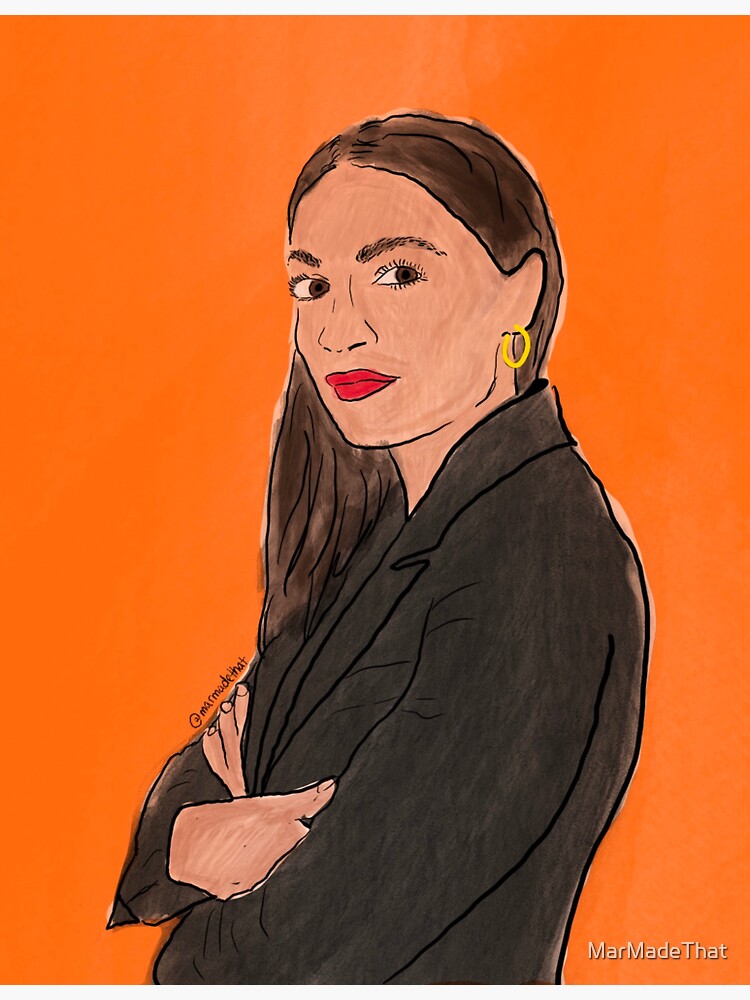 "AOC watercolor portrait" Sticker by MarMadeThat | Redbubble