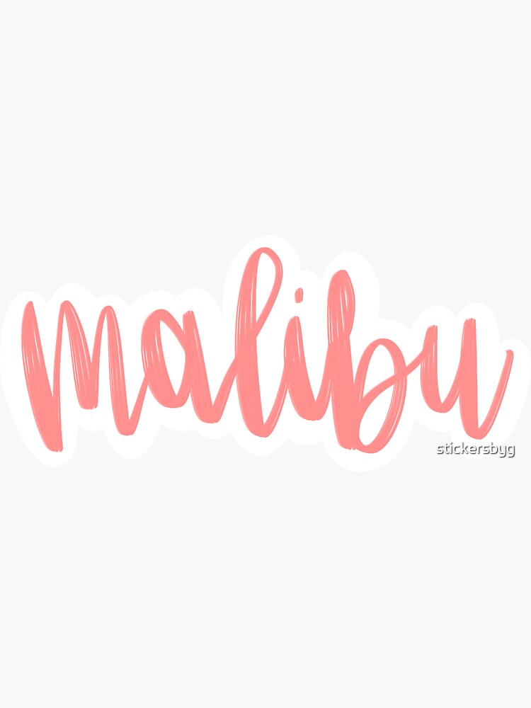 "malibu " Sticker for Sale by stickersbyg | Redbubble