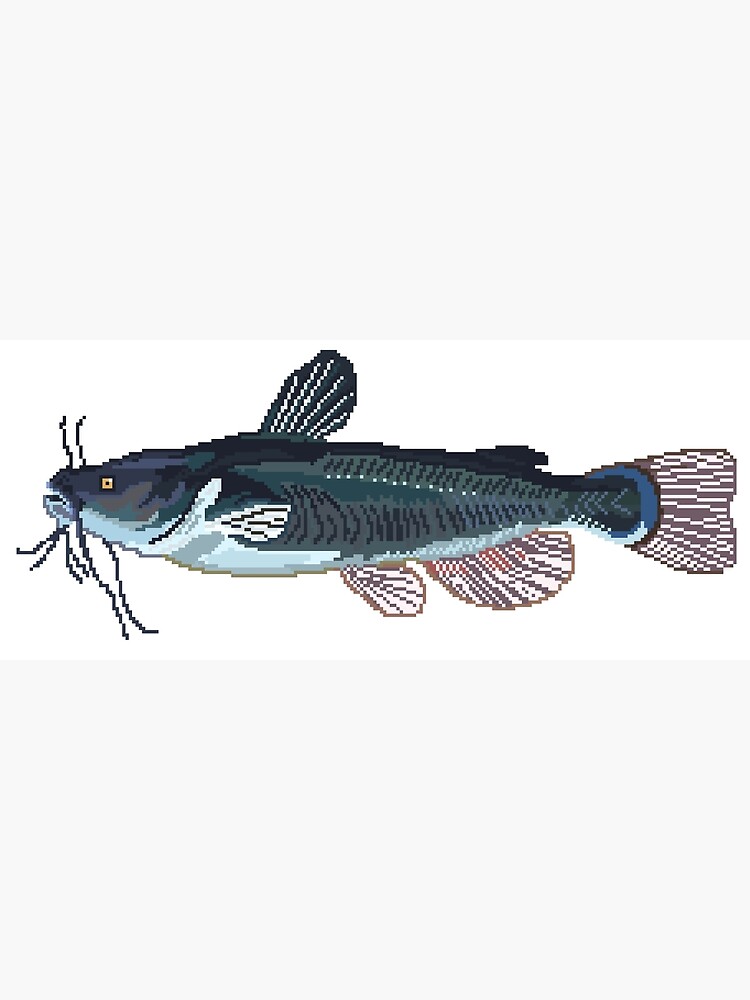 "Pixel Blue Catfish" Poster by otterfest | Redbubble