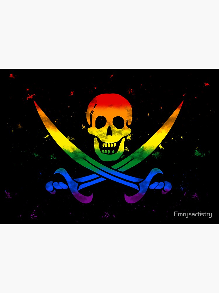 "Rainbow Pirate Flag" Sticker for Sale by Emrysartistry | Redbubble