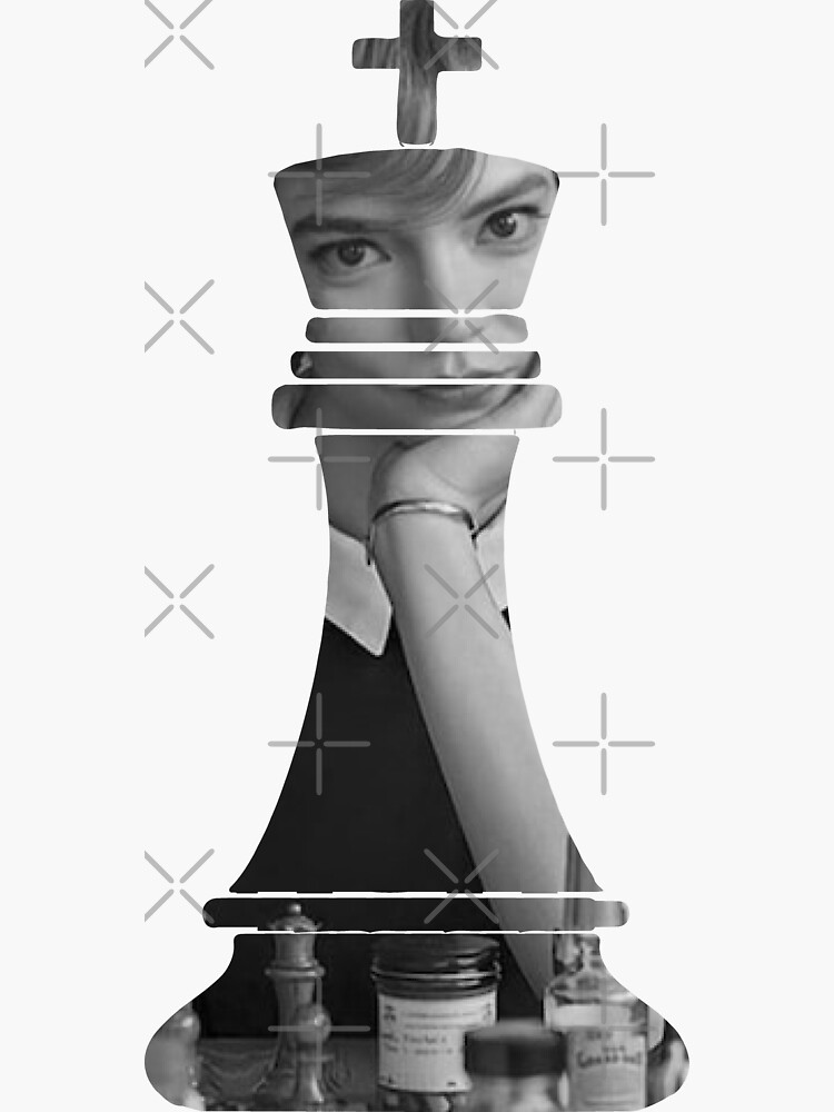 "King Beth Harmon" Sticker by thesansonius | Redbubble