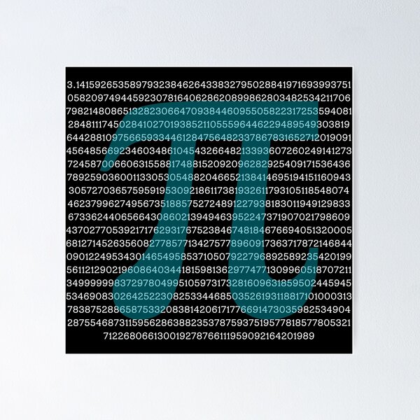 "1,000 Digits of Pi" Poster for Sale by Sus-Snail-Co | Redbubble