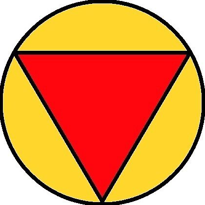 "A red triangle in a yellow circle." by MerelyaTheory | Redbubble
