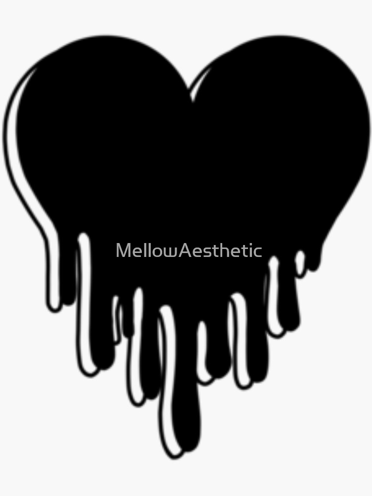 "Black dripping heart" Sticker for Sale by MellowAesthetic | Redbubble