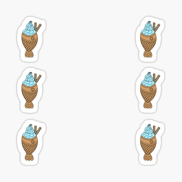 "Taiyaki Blue Ice Cream Stickers Pack " Sticker for Sale by AsianMarket ...