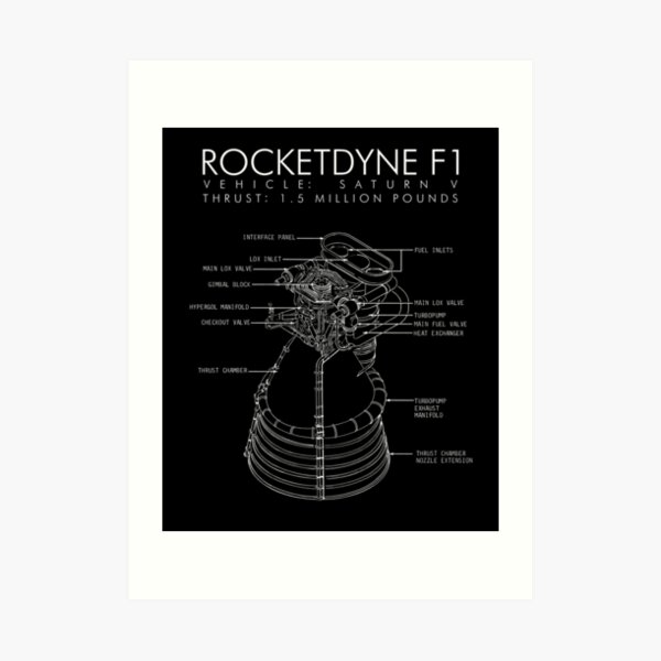 "Saturn V Rocketdyne F1 Engine Diagram" Art Print by DontGiveaShirt ...