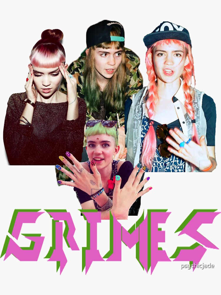 "Grimes " Sticker by psychicjade | Redbubble