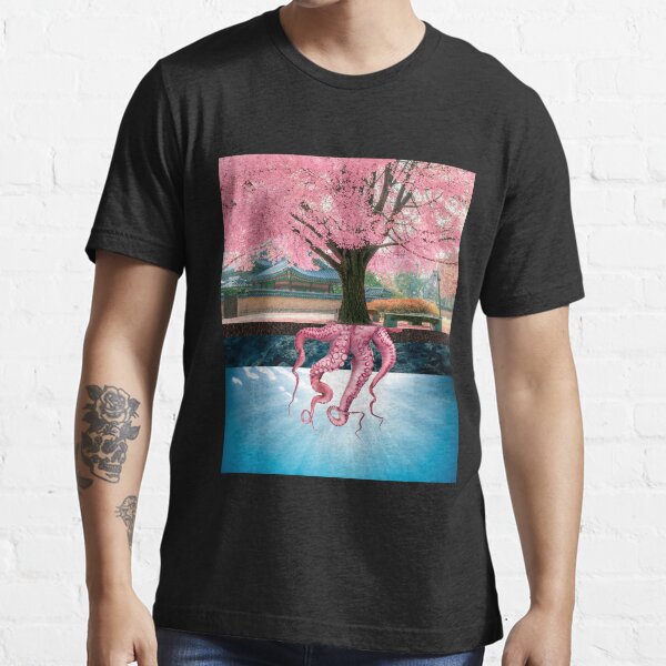 "Cherry Blossom Tree and Pink Octopus Tentacles for Roots" T-shirt for ...