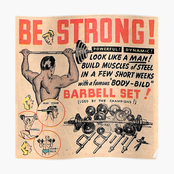 "Be Strong! Build Muscles!" Poster for Sale by TVORCHYart | Redbubble
