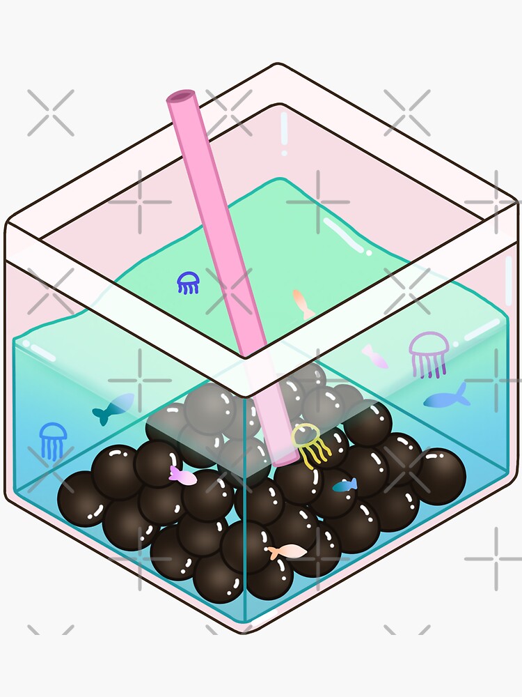 "Fish Tank Boba" Sticker for Sale by digitalart123 | Redbubble