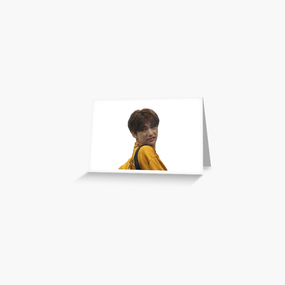 "Hwang Hyunjin Funny Face Meme Stray Kids" Greeting Card for Sale by ...