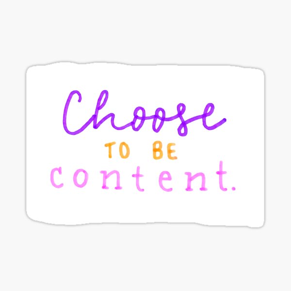 "Content" Sticker for Sale by nicolecella98 | Redbubble