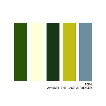 "Toph Avatar the Last Airbender Minimalist Color Palette" Sticker for ...