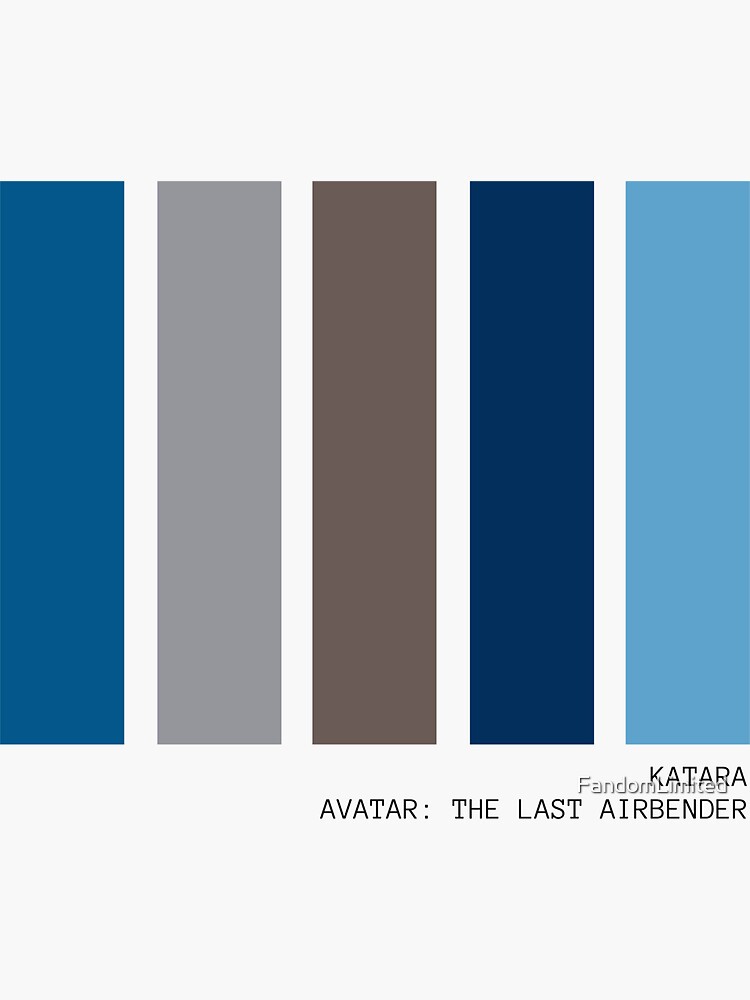 "Katara Avatar the Last Airbender Minimalist Color Palette" Sticker for ...