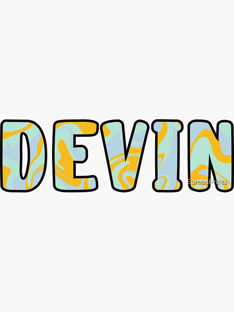 "Devin Custom Name " Sticker for Sale by EuropaPrints | Redbubble