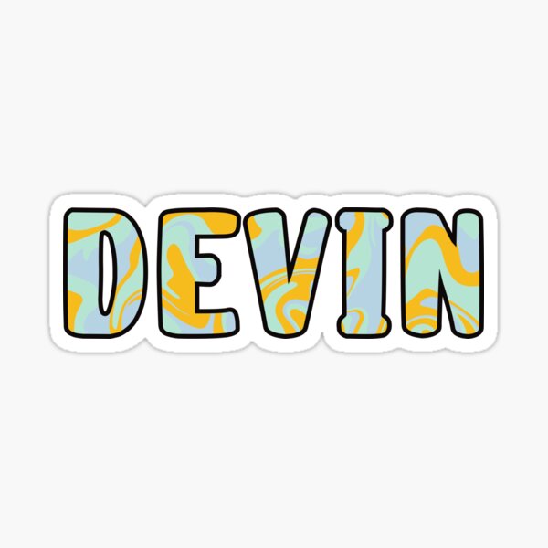 "Devin Custom Name " Sticker for Sale by EuropaPrints | Redbubble