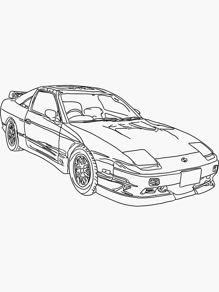 "180SX Sketch" Sticker by Cjeanes | Redbubble