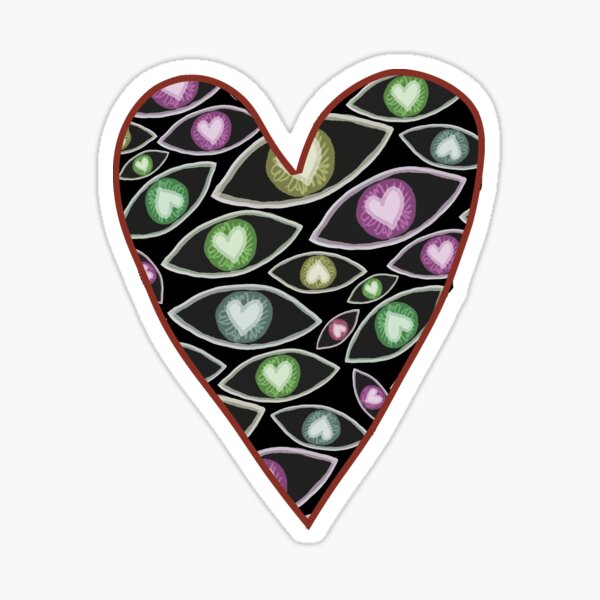 "Eye Heart U – Black" Sticker for Sale by connieaitch | Redbubble