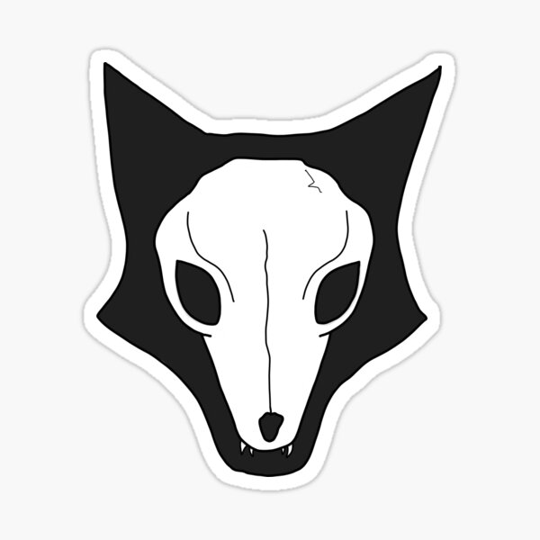 "Cartoon Fox Skull" Sticker for Sale by lw8- | Redbubble