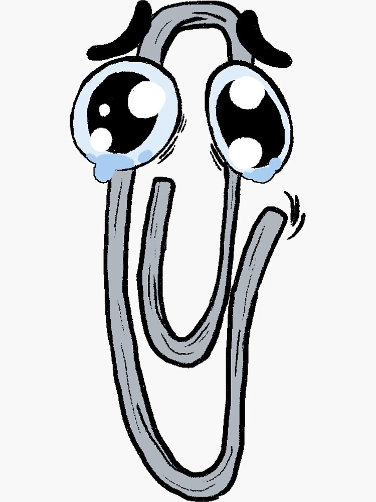 "Sad Clippy" Sticker by JoanaAfonso | Redbubble