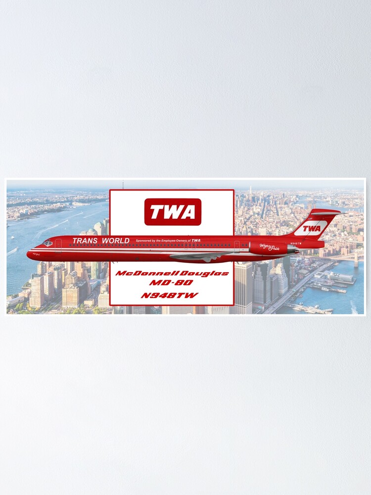"TWA MD-80 "wings of pride" drawing" Poster for Sale by Kickstand7682 ...
