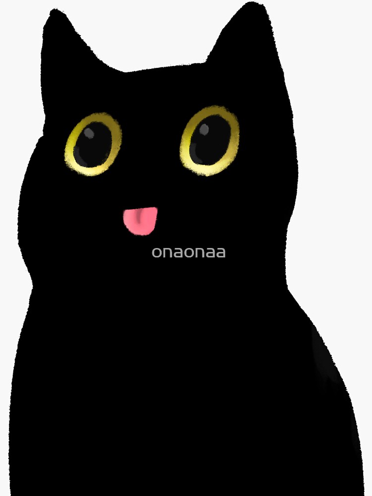 "Black Cat Blep" Sticker for Sale by onaonaa | Redbubble