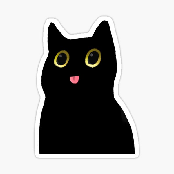 "Black Cat Blep" Sticker for Sale by onaonaa | Redbubble