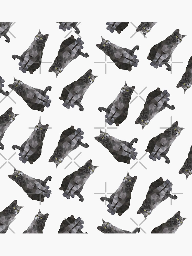 "Blocky Cat Patterns" Sticker by papererwin | Redbubble