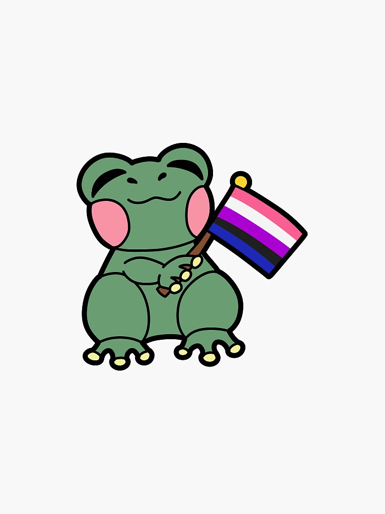 "Pride Frog (Genderfluid flag) " Sticker by GreenGeckyGecko | Redbubble