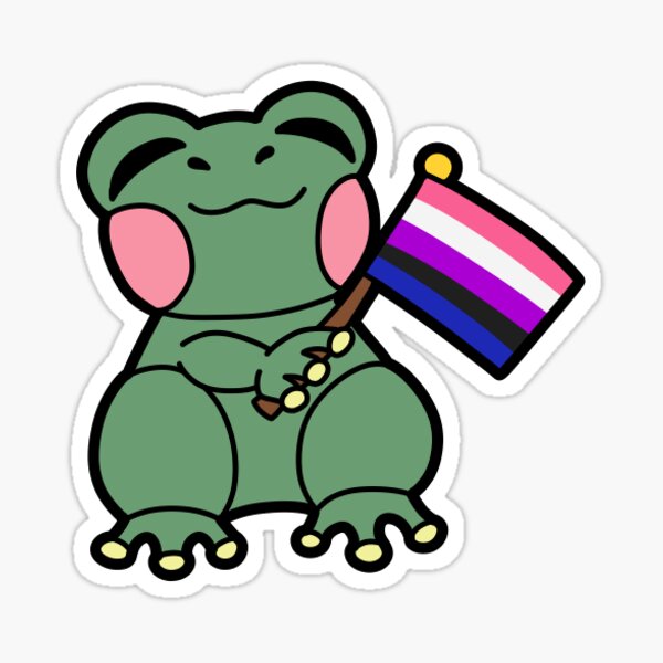 "Pride Frog (Genderfluid flag) " Sticker by GreenGeckyGecko | Redbubble