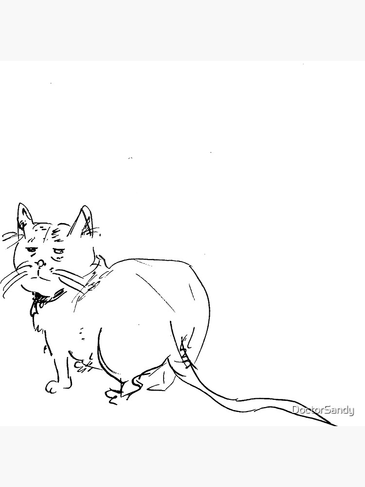 "Badly drawn cat" Sticker for Sale by DoctorSandy | Redbubble
