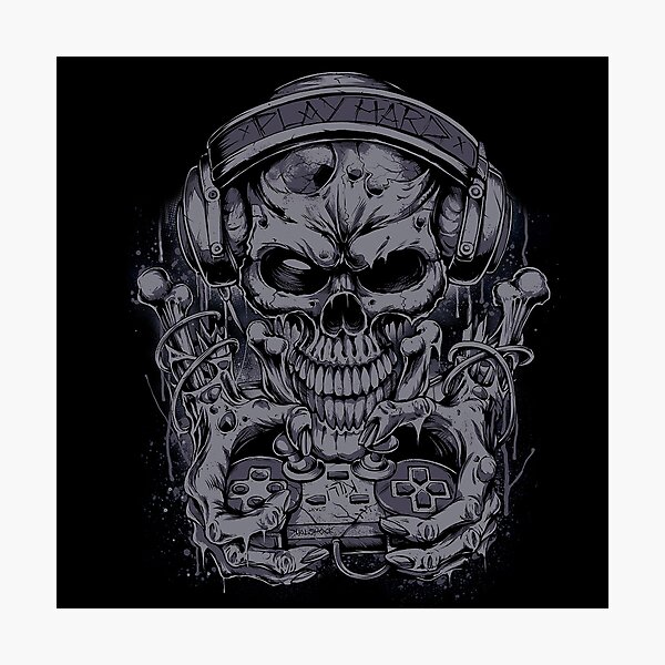 "Skull Controller - Play Hard" Photographic Print by D-Goward | Redbubble